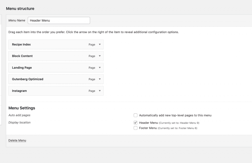 Header Settings - Docs - Widget Areas, Recipe Blogger Theme
