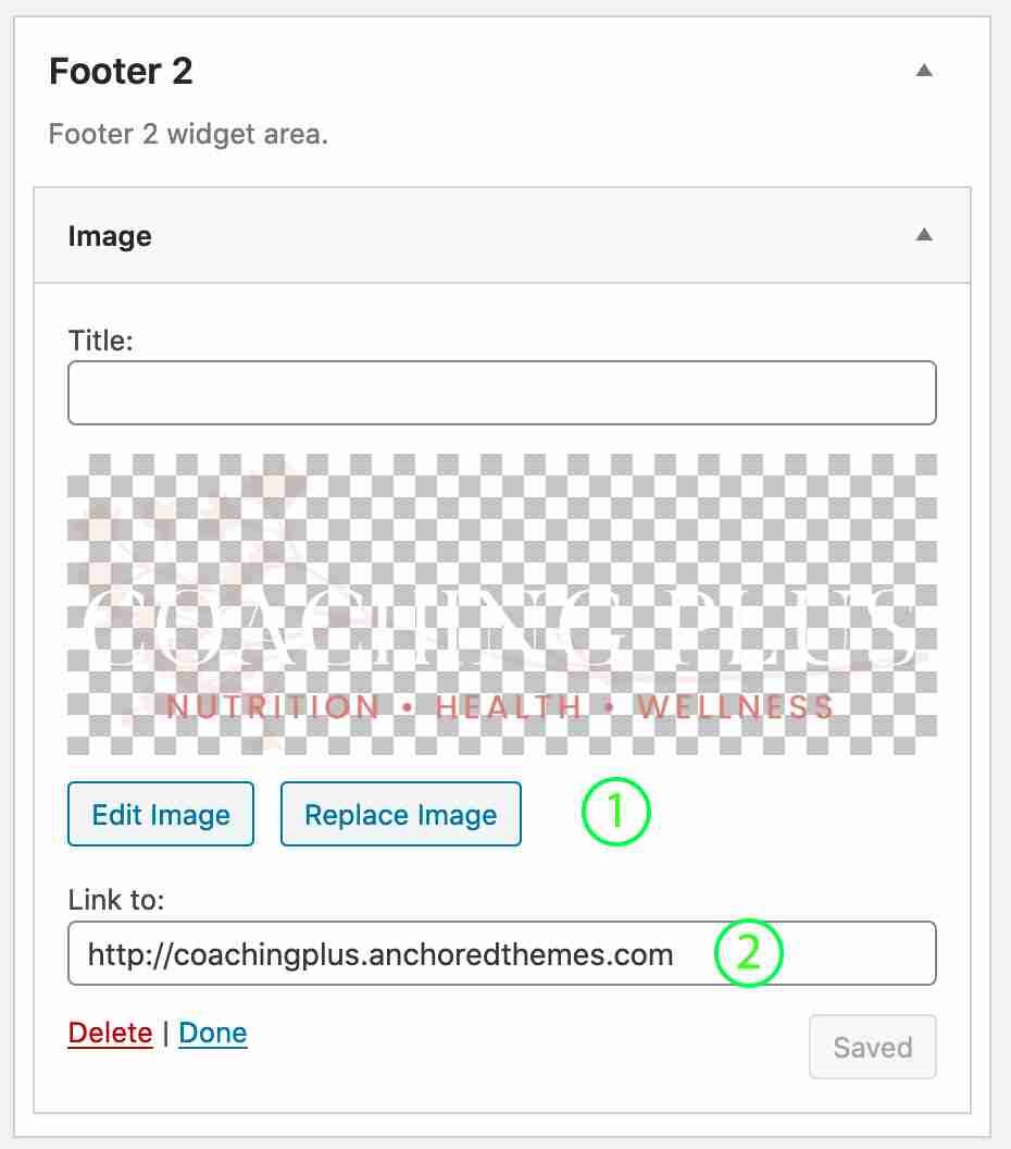 Footer Widget Settings - Docs - Coaching Plus Theme, Widget Areas