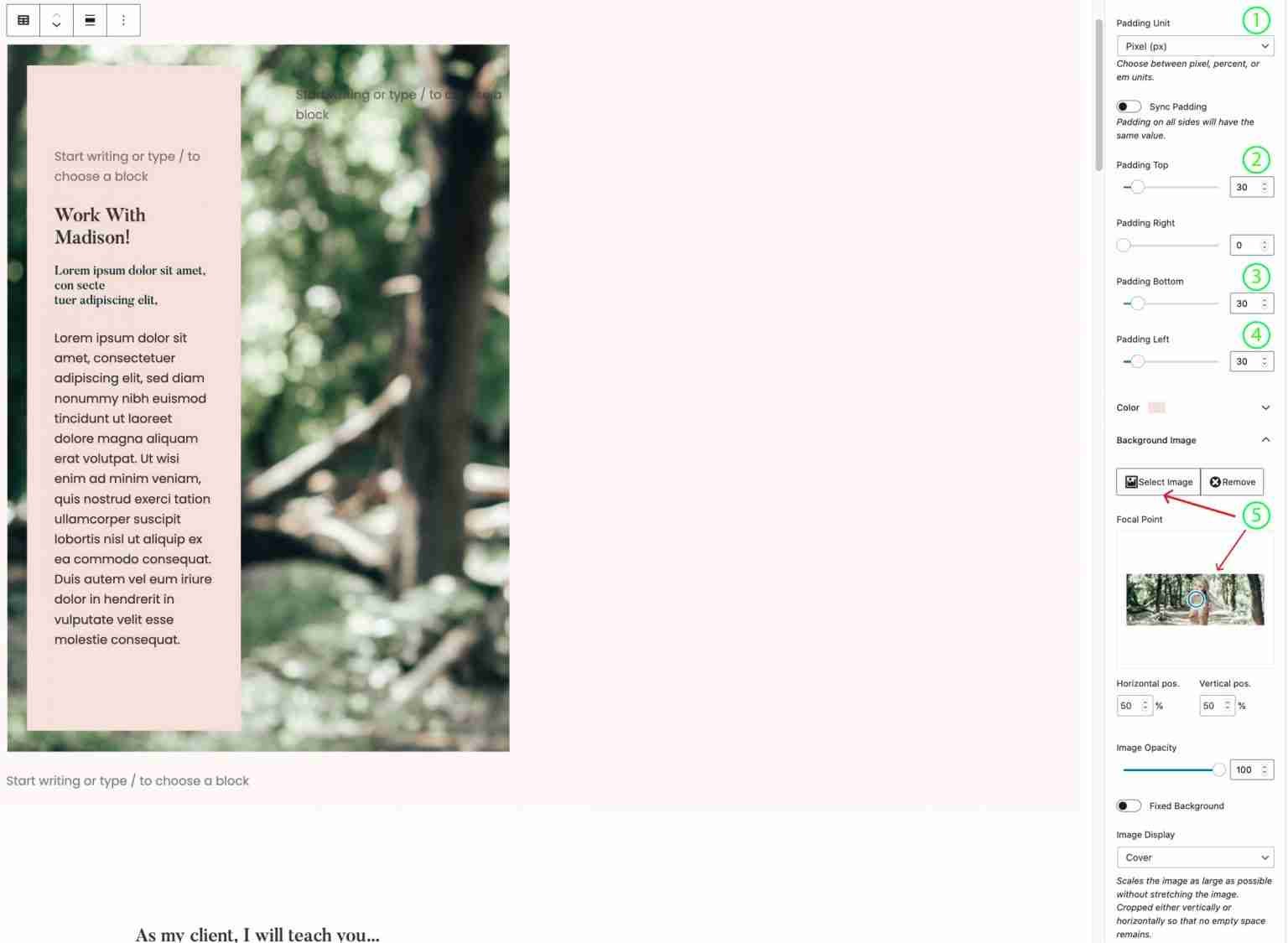 Work With Me Page Guide - Docs - Coaching Plus Theme, Block Pages Guide