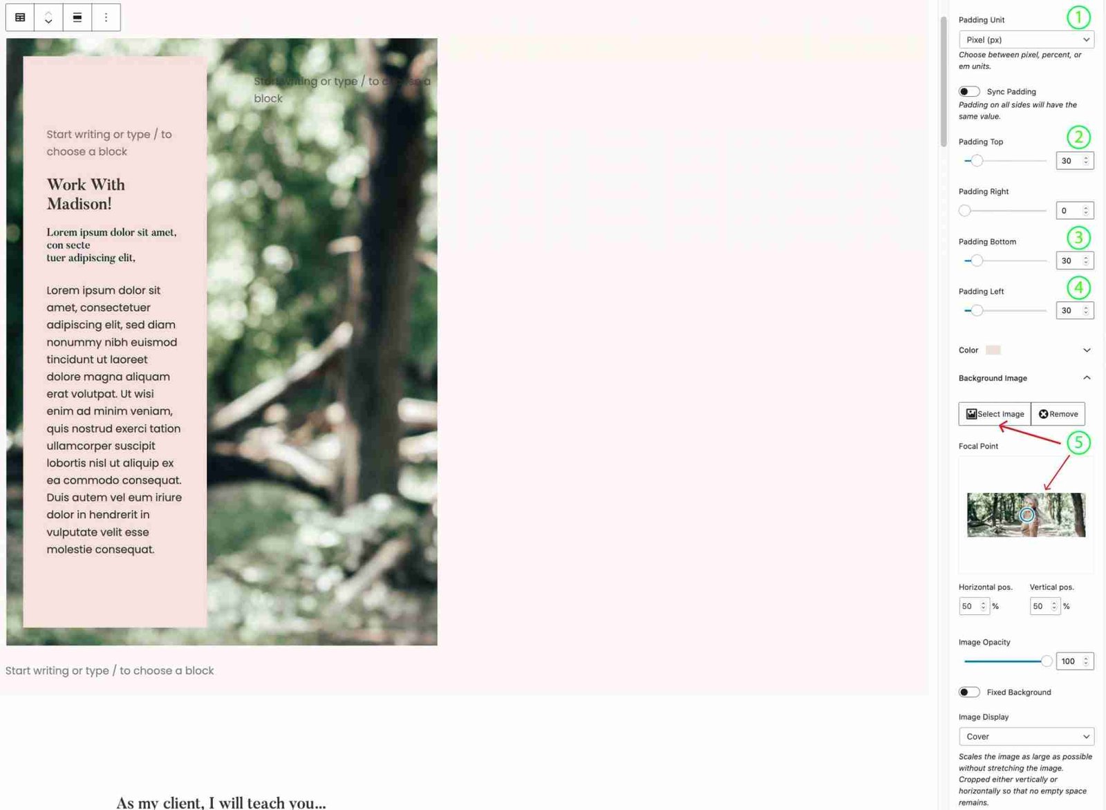 Work With Me Page Guide - Docs - Coaching Plus Theme, Block Pages Guide