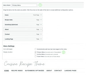 Header Settings - Docs - Cuisine Recipe Theme, Widget Areas
