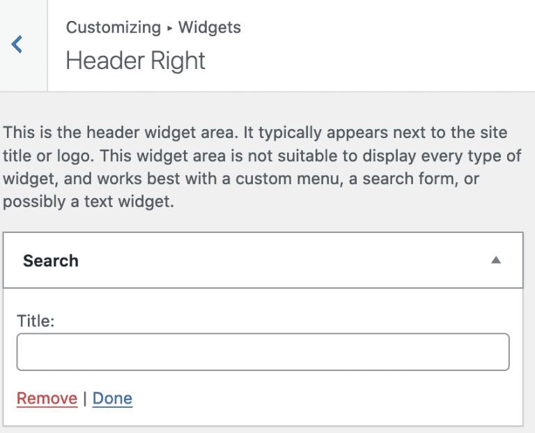 Header Settings - Docs - Cuisine Recipe Theme, Widget Areas