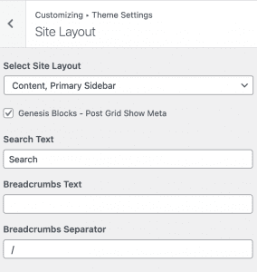 Site Layout Extra - Docs - Customizer Settings, Recipe Blogger Theme
